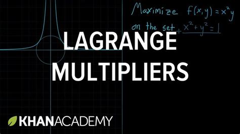 lagrange multipliers using tangency to solve constrained optimization lagrange multiplier