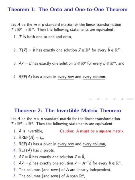 invertible matrix theorem pdf