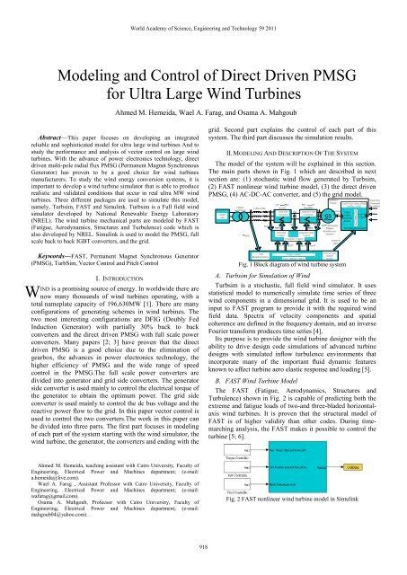 modeling and control of direct driven pmsg for ultra large wind