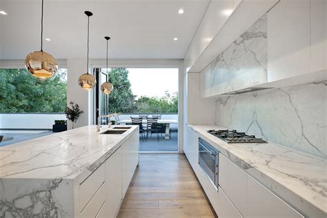 Calacatta Marble Projects Modern Kitchen Melbourne By BAASAR