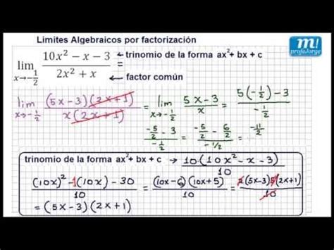 Limites Algebraicos Por Factorizacion Ejercicios Resueltos Clases De