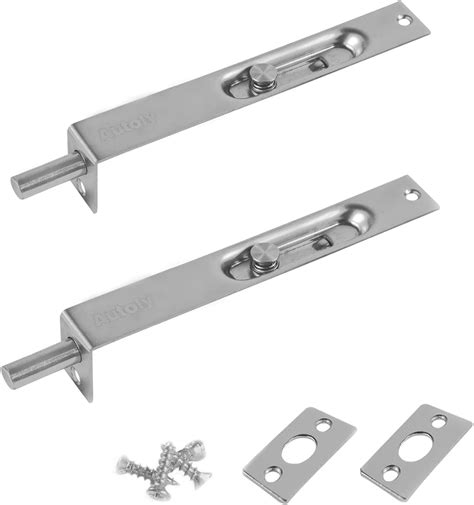 Autoly 2Pcs 6 Inch French Door Lock Stainless Steel Concealed Slide