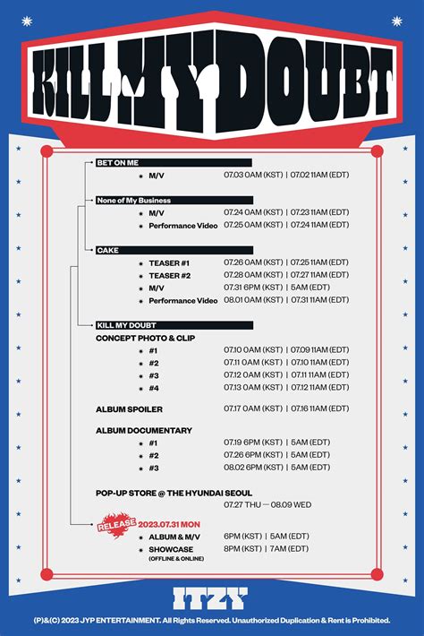 ITZY The 7th Mini Album KILL MY DOUBT カムバック予定 K pop WACOCA