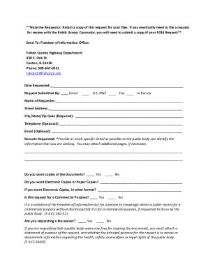 Fillable Online FOIA Request Forms Fax Email Print PdfFiller