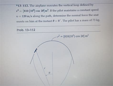 solved 13 112 ﻿the airplane executes the vertical loop