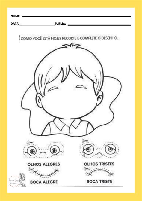 Atividades Sobre Sentimentos E Emoções Educação Infantil Para Colorir