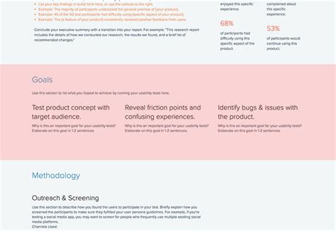 how to write a usability testing report with samples xtensio