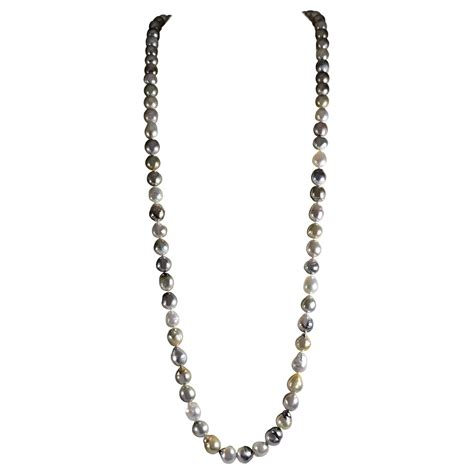 White South Sea Pearl Necklace With Karat White Gold Diamond Pave