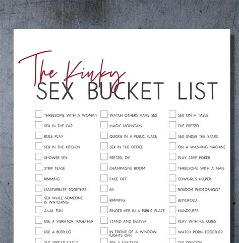 Kinky Sex Bucket List Sex Challenge Printable Sex Game Etsy