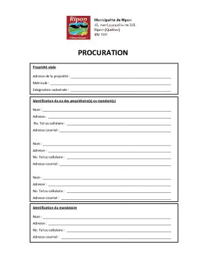 Fillable Online PROCURATION Ripon Ca Fax Email Print PdfFiller