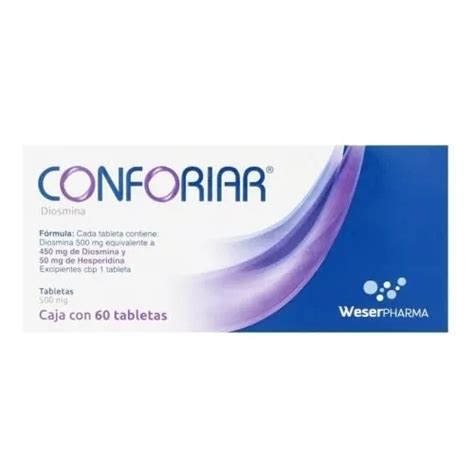 Conforiar Diosmina Hesperidina 450 50 Mg Con 60 Tabletas Meses Sin