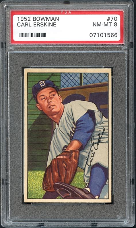 Lot Detail Bowman Carl Erskine Psa Nm Mt
