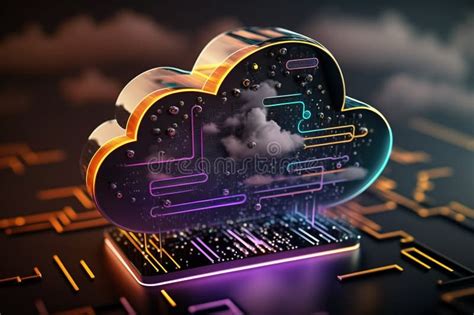 Cloud Technology Computing Concept Big Database Data Center Concept