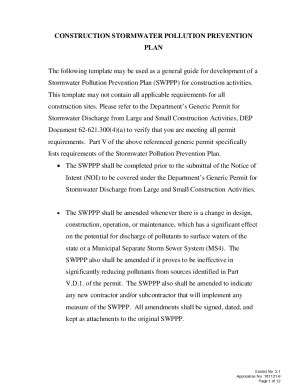 Fillable Online Stormwater Pollution Prevention Plan Template RIDOT
