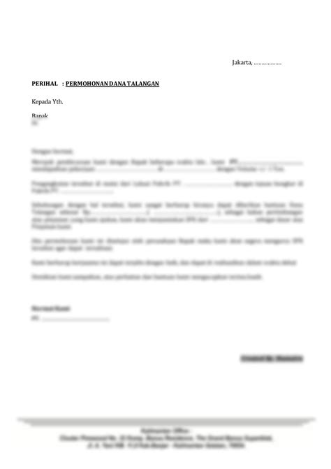 Contoh Surat Pernyataan Dana Talangan Surat Lamaran Kerja Desain The