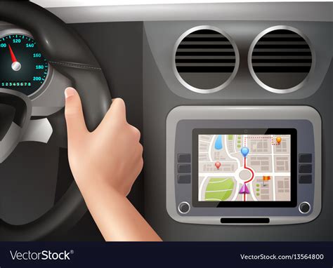 Gps Navigation In Car Royalty Free Vector Image