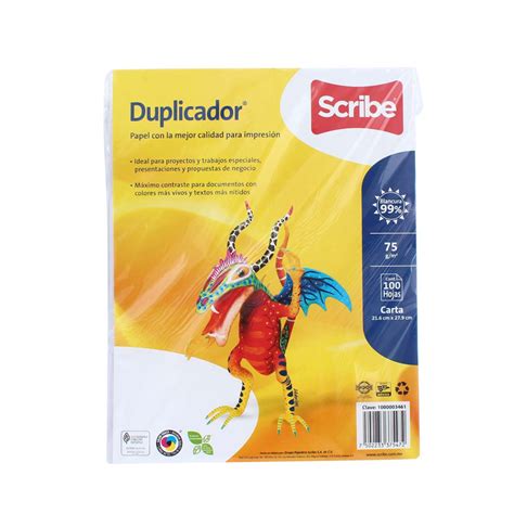 Papel Duplicador Tamaño Carta 100 Hojas Scribe DelSol