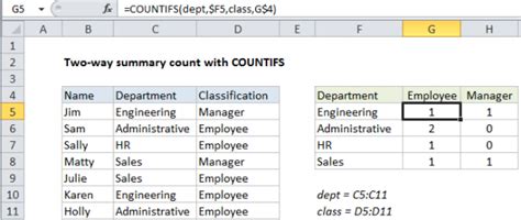 Two Way Summary Count With COUNTIFS In Excel November 25 2024 Excel