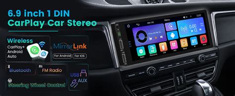 Hikity Autoradio 1 DIN CarPlay Sans Fil Android Auto Sans Fil 6 9