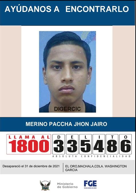 Polic A Ecuador On Twitter Ay Danos A Encontrarlo Jhon Jairo Merino
