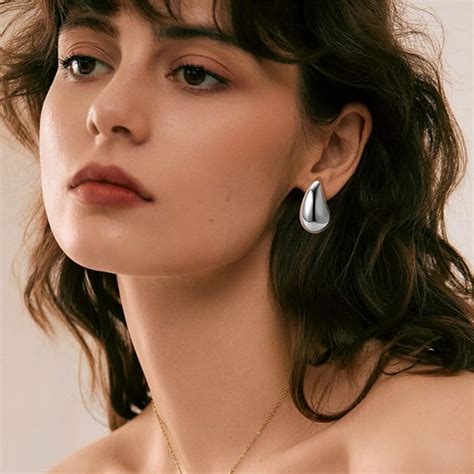 Arete Gota Drop Bottega Plateado Cleo Joyas Y Accesorios