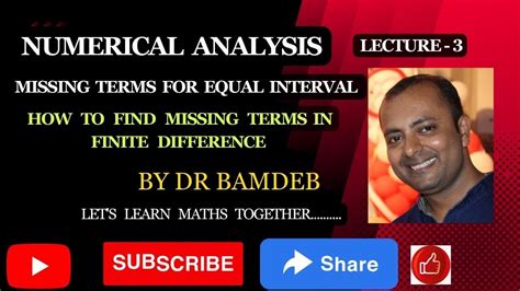 how to find missing terms in finite difference missing term for equal i nterval numerical