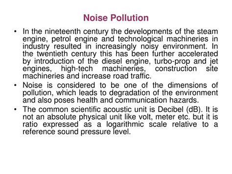 Noise Pollution Powerpoint Forfreedast