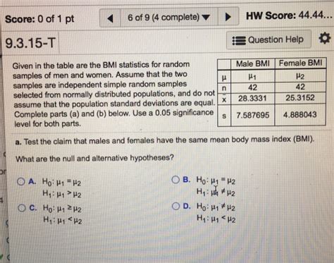 solved given in the table are the bmi statistics for random