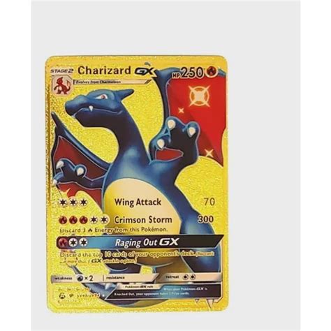 Carta Pokémon Charizard gx Shiny Gold Dourada Ultra Secreta Rara no