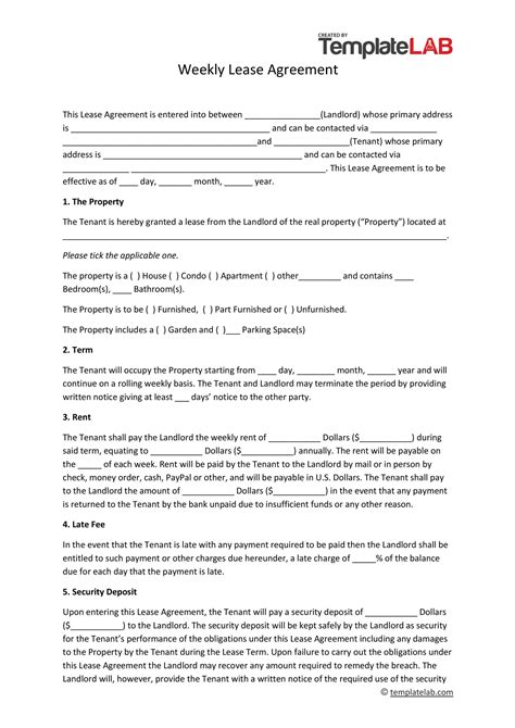 Residential Lease Agreement Templates