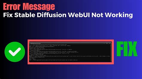 How To Fix Stable Diffusion WebUI Not Working YouTube