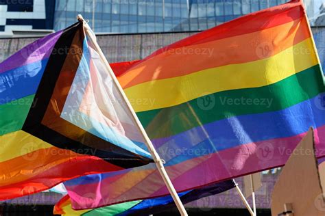 Marcha Del Orgullo Lgbtiq Colorido Desfile Celebrando Los Derechos