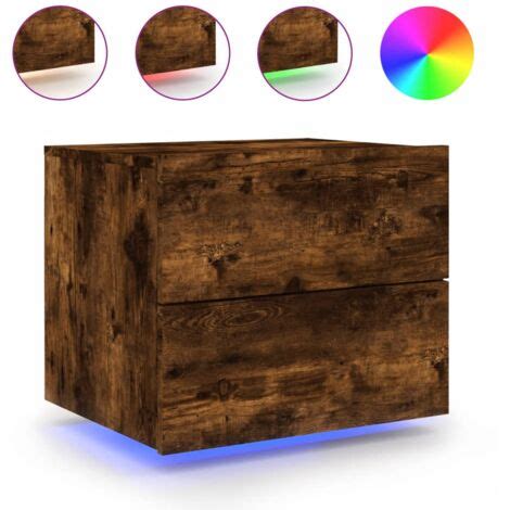 Furniture Limited Table de chevet murale avec lumières LED