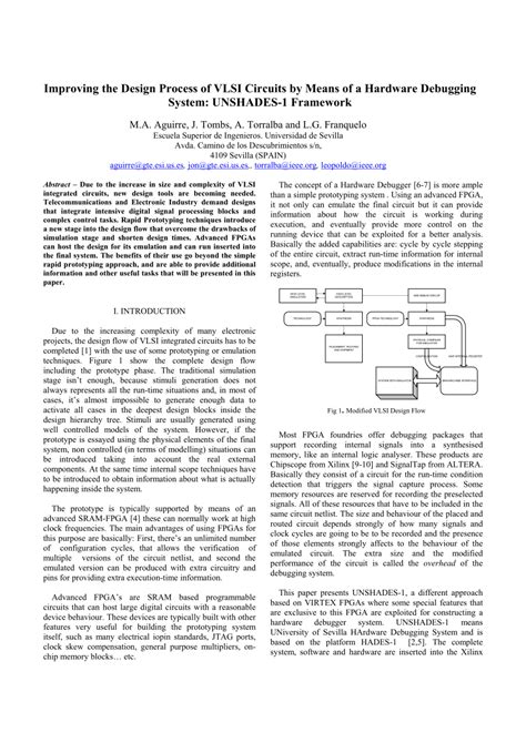 pdf improving the design process of vlsi circuits by means of a hardware debugging system