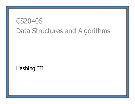 hashing part 3 of 4 cs2040s data structures and algorithms hashing iii what is a hash function