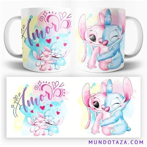 Taza Stitch Y Angel Amor Mundotaza