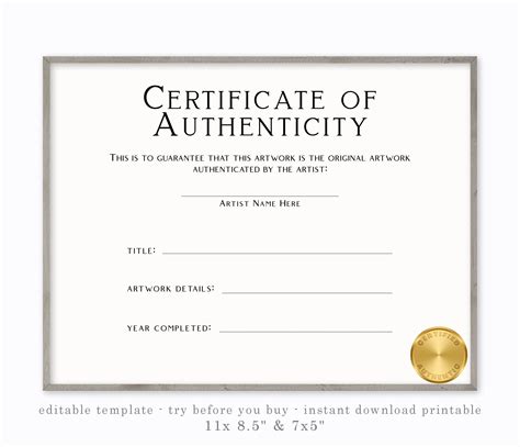 Certificate Of Authenticity Free Google Docs Template 48 OFF