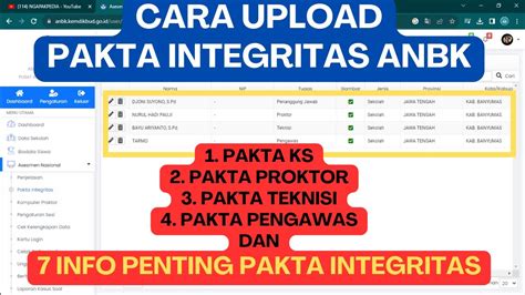 CARA UPLOAD PAKTA INTEGRITAS ANBK 2023 YouTube