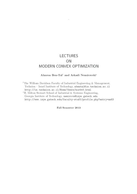 pdf lectures on modern convex optimization quang pham