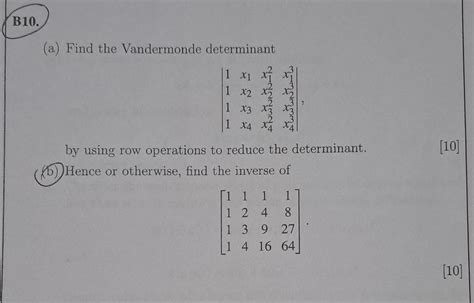 solved a find the vandermonde determinant