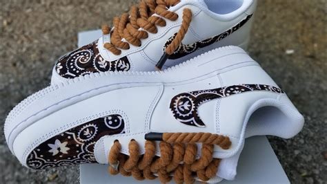 Custom Nike Air Force One Rope Lace Bandana Work Vlog Art Diy YouTube