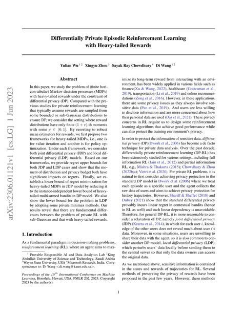 pdf differentially private episodic reinforcement learning with heavy tailed rewards
