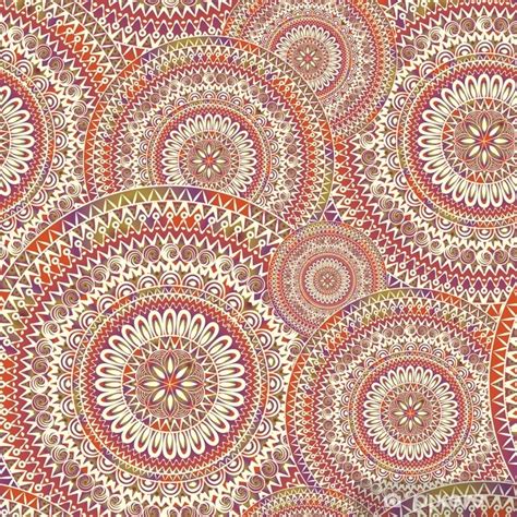 Vinilo Pixerstick Patrón abstracto oriente floral circular adorno