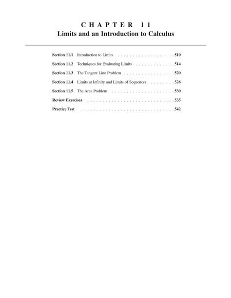 PDF CHAPTER 11 Limits And An Introduction To Calculuscollege Cengage