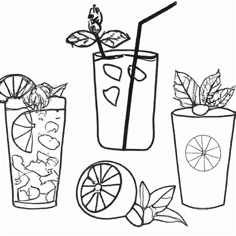 Desenhos De Bebidas Para Imprimir E Colorir