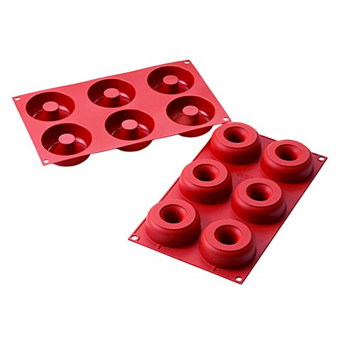 MOLDE SILICONA DONUTS BOLLERIA SILIKOMART ROJO PASTKOLOR