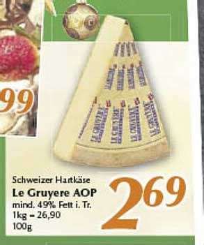 Schweizer Hartkäse Le Gruyere Aop Angebot bei Inkoop 1Prospekte de