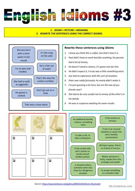English Idioms Idiomatic Expres English Esl Worksheets Pdf Doc