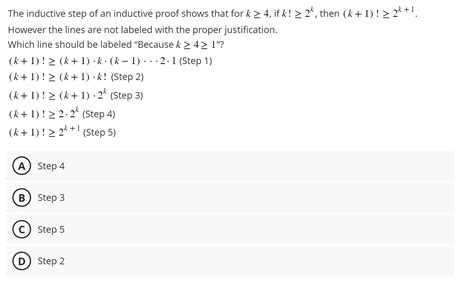solved the inductive step of an inductive proof shows that