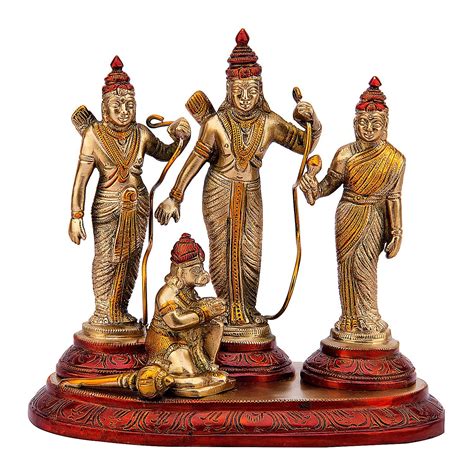 Buy Brass Bhagwan Ram Darbar With Sita Laxman Hanuman Idol Statue On